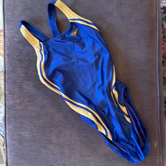 Speedo | Swim | Speedo Navy And Yellow One Piece Swimsuit | Poshmark